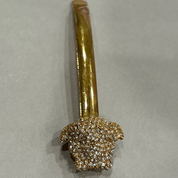 Versace | Accessories | Versace La Medusa Crystal Embellished Hair Clip ...